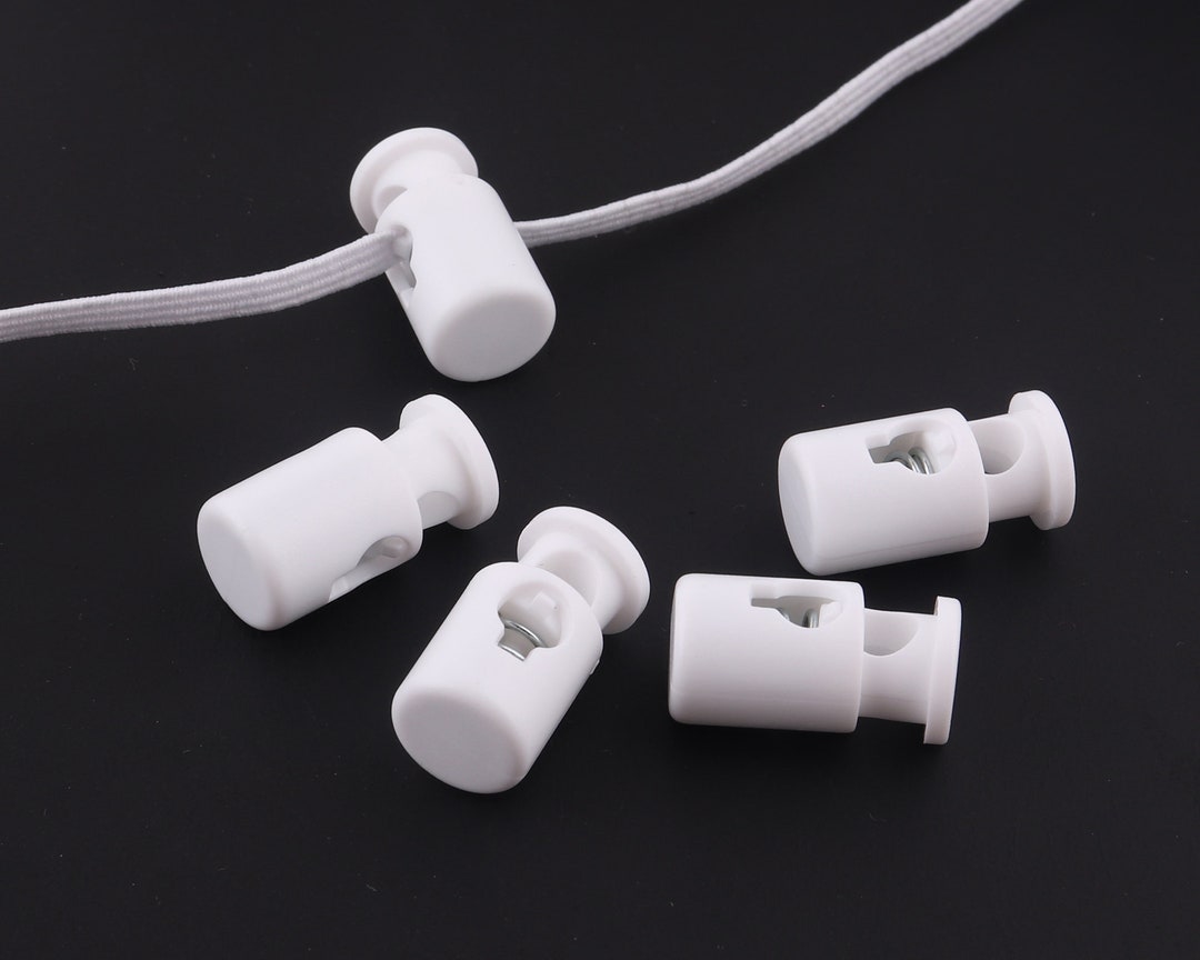 21*5 Mm White Elastic Cord Toggle Cord Lock Stopper Cord Toggle Lock ...