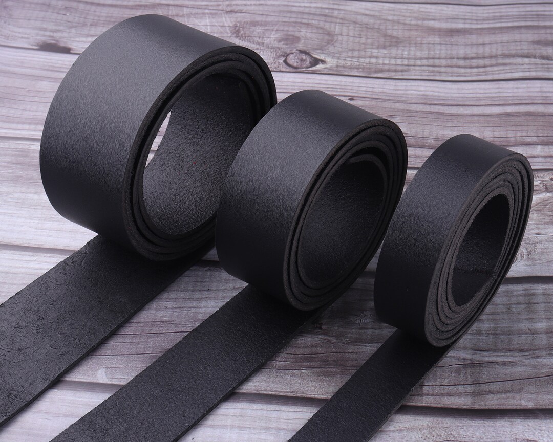 Black Full Grain Leather Strip-long Leather Strap,real Flat Leather ...