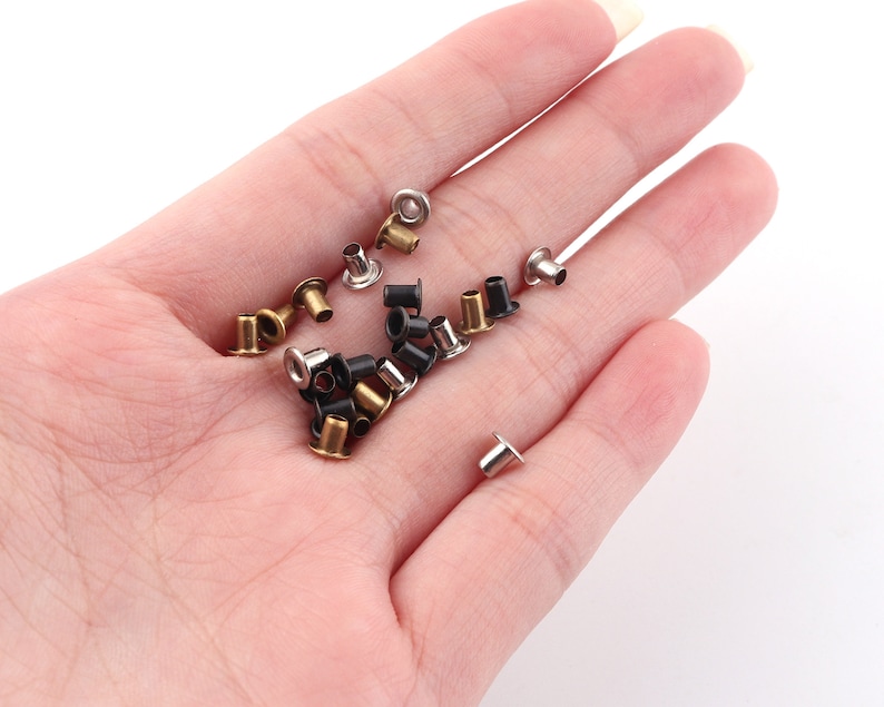 Mini 2mm Black,silver and Gold Brass Eyelets Grommets Metal Eyelet ...