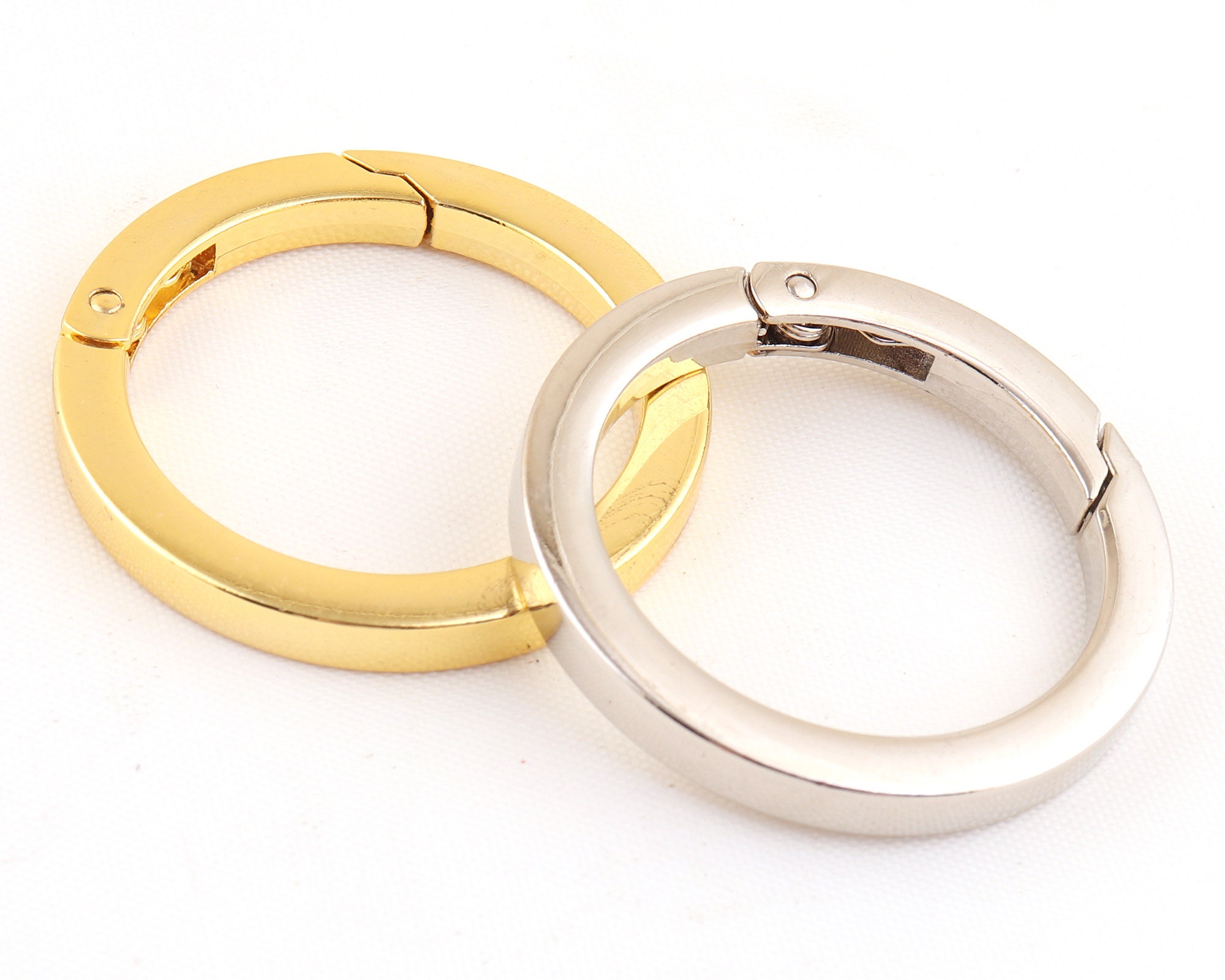 Flat Round Spring Gate Ring Spring Ring Clasp-spring Snap Hook - Etsy