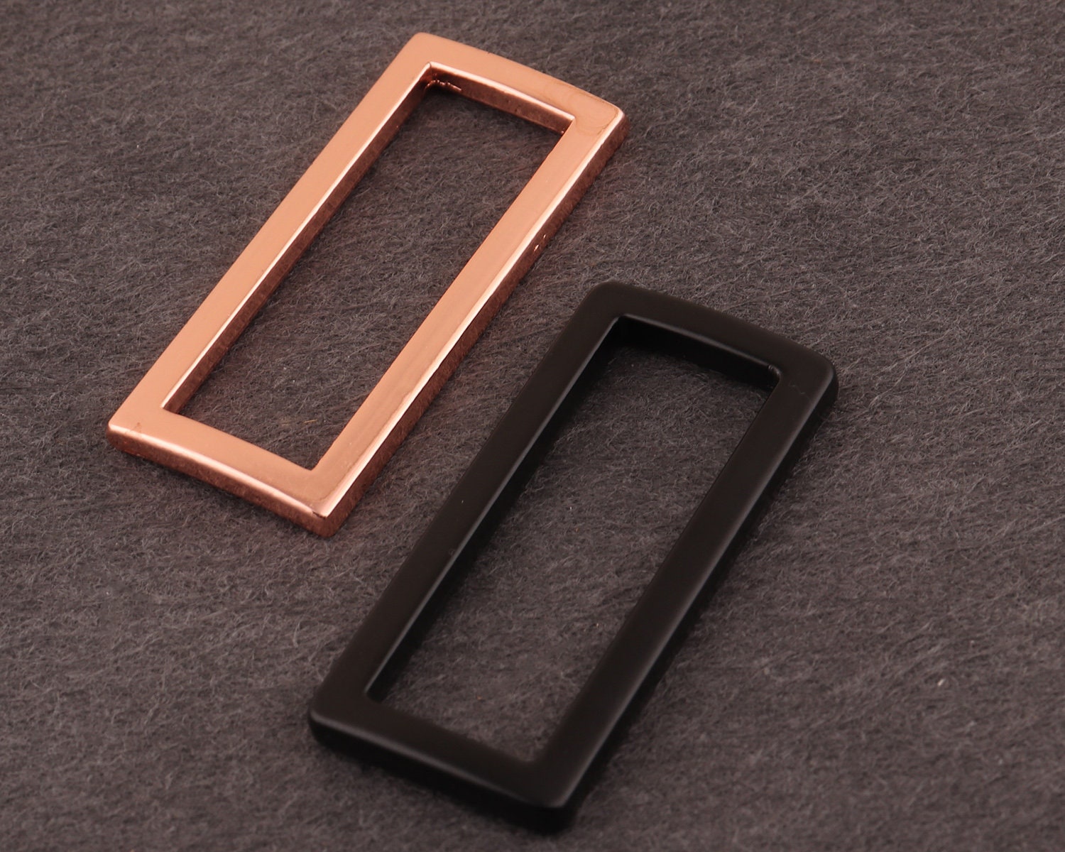 38mm Rose Gold and Black Rectangle Rings Metal Rectangle Ring | Etsy