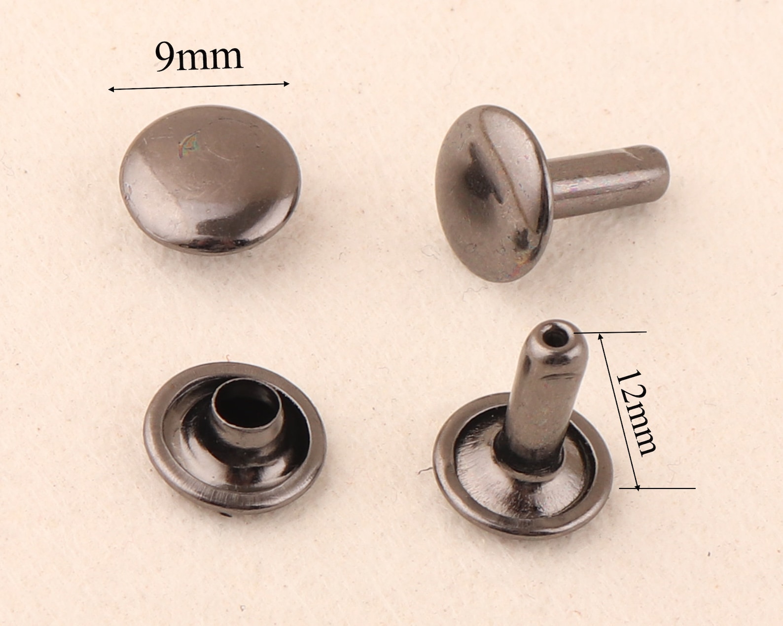 50sets 912mm Gunmetal Studs Rivets Metal Button Studs Screw - Etsy