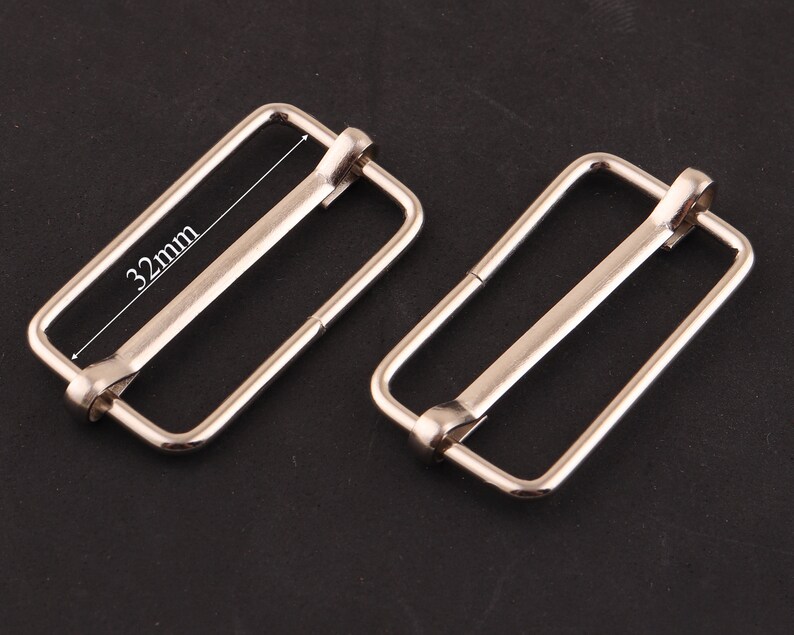 1 1/4 Inch 32mm Silver Metal Slide Buckle Rectangle Adjustable - Etsy