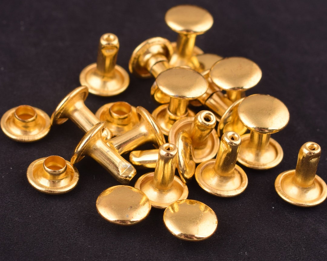 Long Post Double Cap Rivets,100 Sets 8*9 Mm Gold Copper Rivets-rivets ...