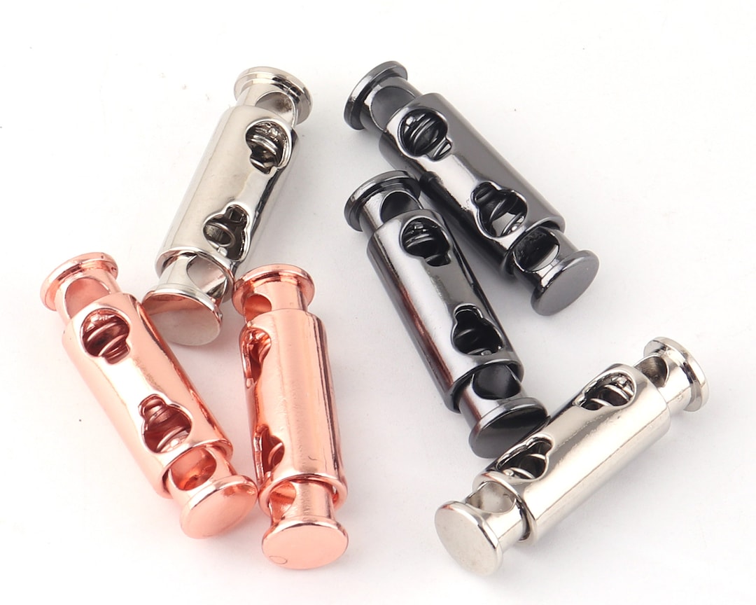 Silver/rose Gold/gunmetal Double Barrel Toggle Cord Lock,stopper Spring ...