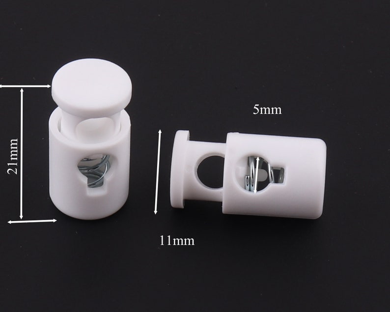 215 Mm White Elastic Cord Toggle Cord Lock Stopper Cord - Etsy
