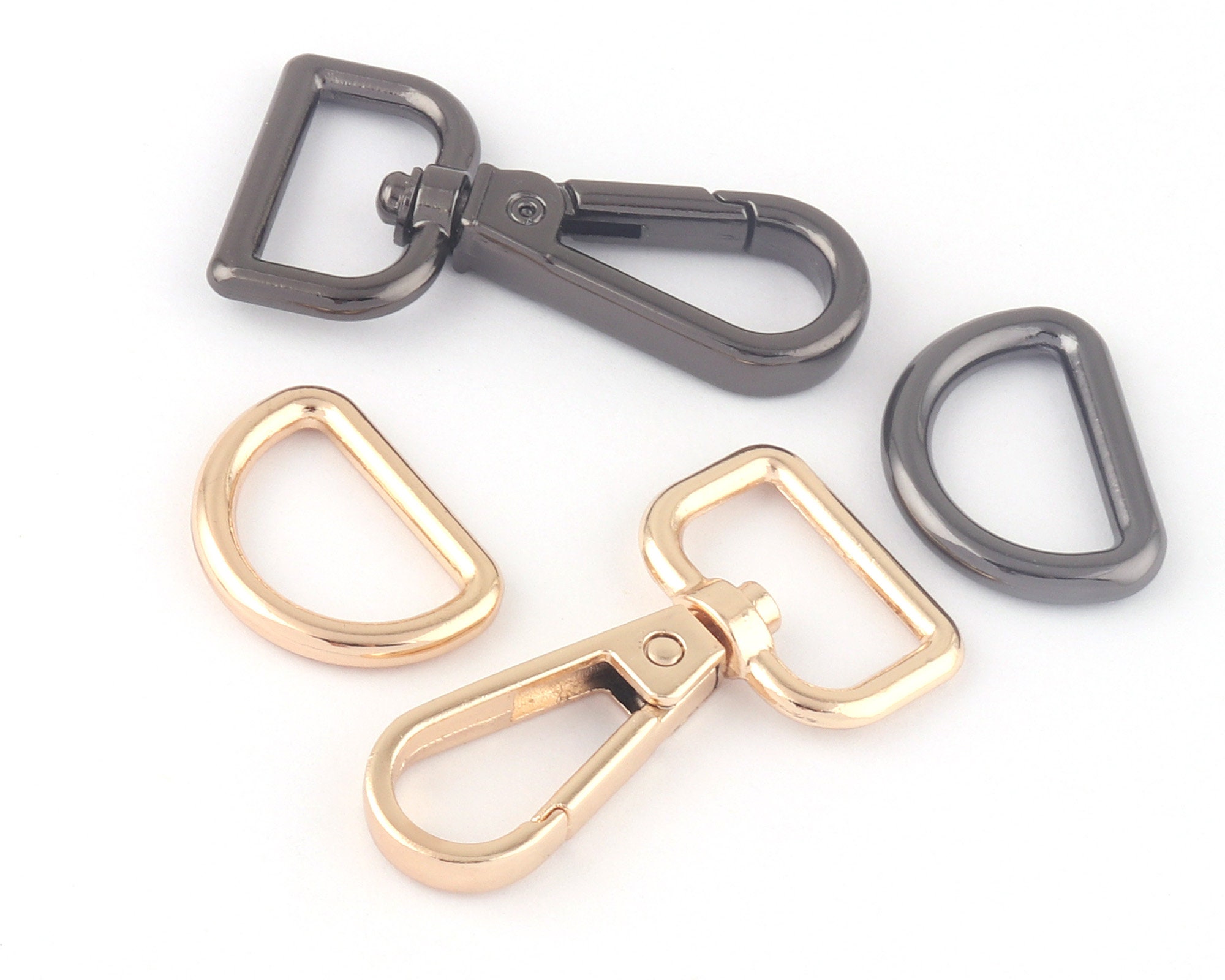 20mm Gunmetal/light Gold Metal Swivel Clasps Clawslide D Ring - Etsy