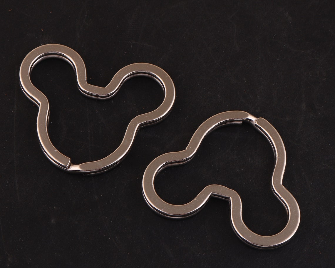 1 1/2 Inch 38mmsilver Mickey Mouse Key Rings Cute Key Fob - Etsy