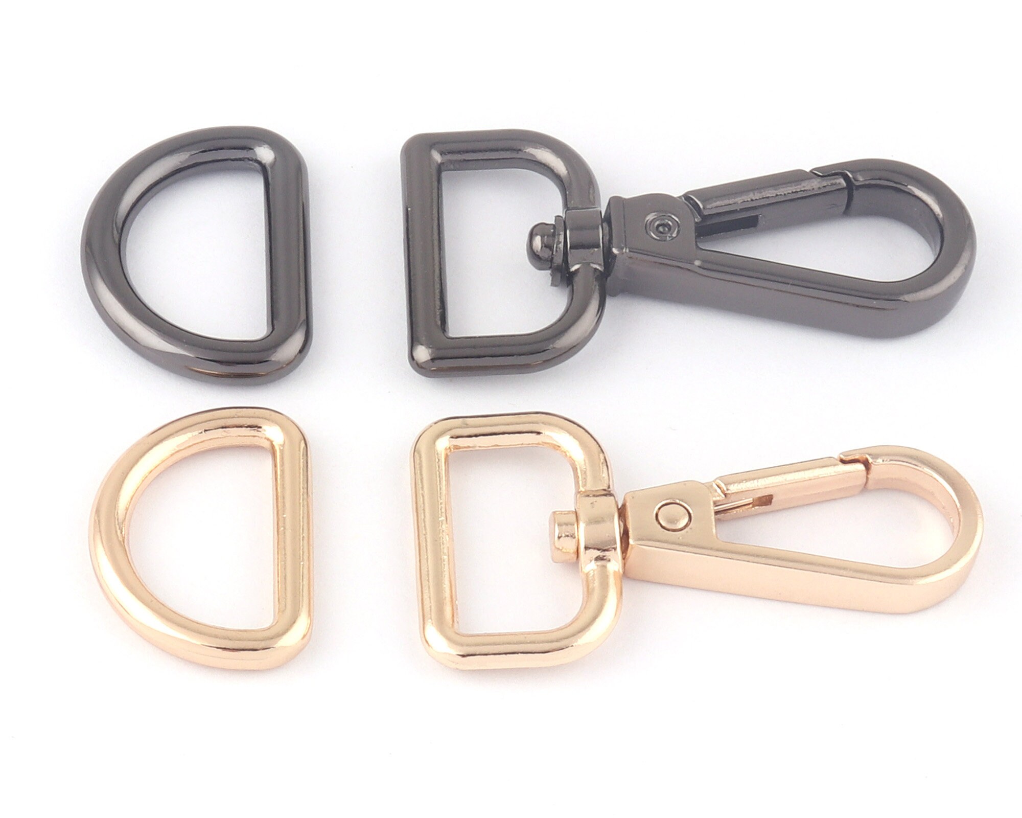 20mm Gunmetal/light Gold Metal Swivel Clasps Clawslide D Ring - Etsy