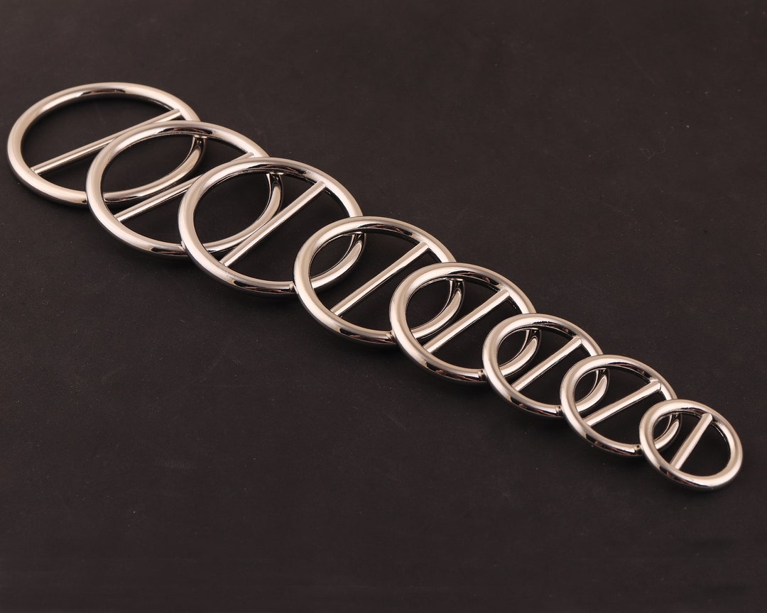 Silver Metal Round Buckle Wedding Button Circle Buckle Strap Buckles ...