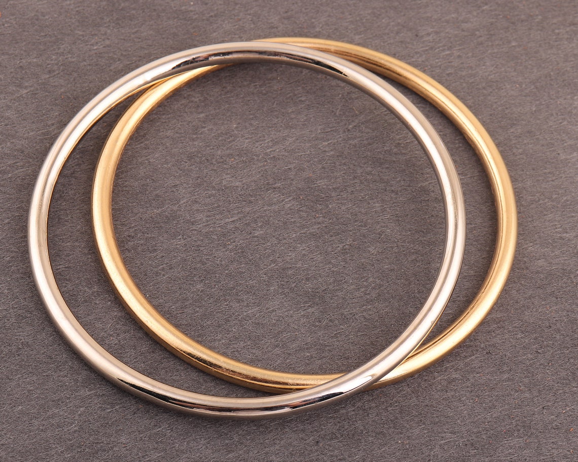 90mm Silver and Gold Large Round Ring Closed Ring Metal Jumbo | Etsy