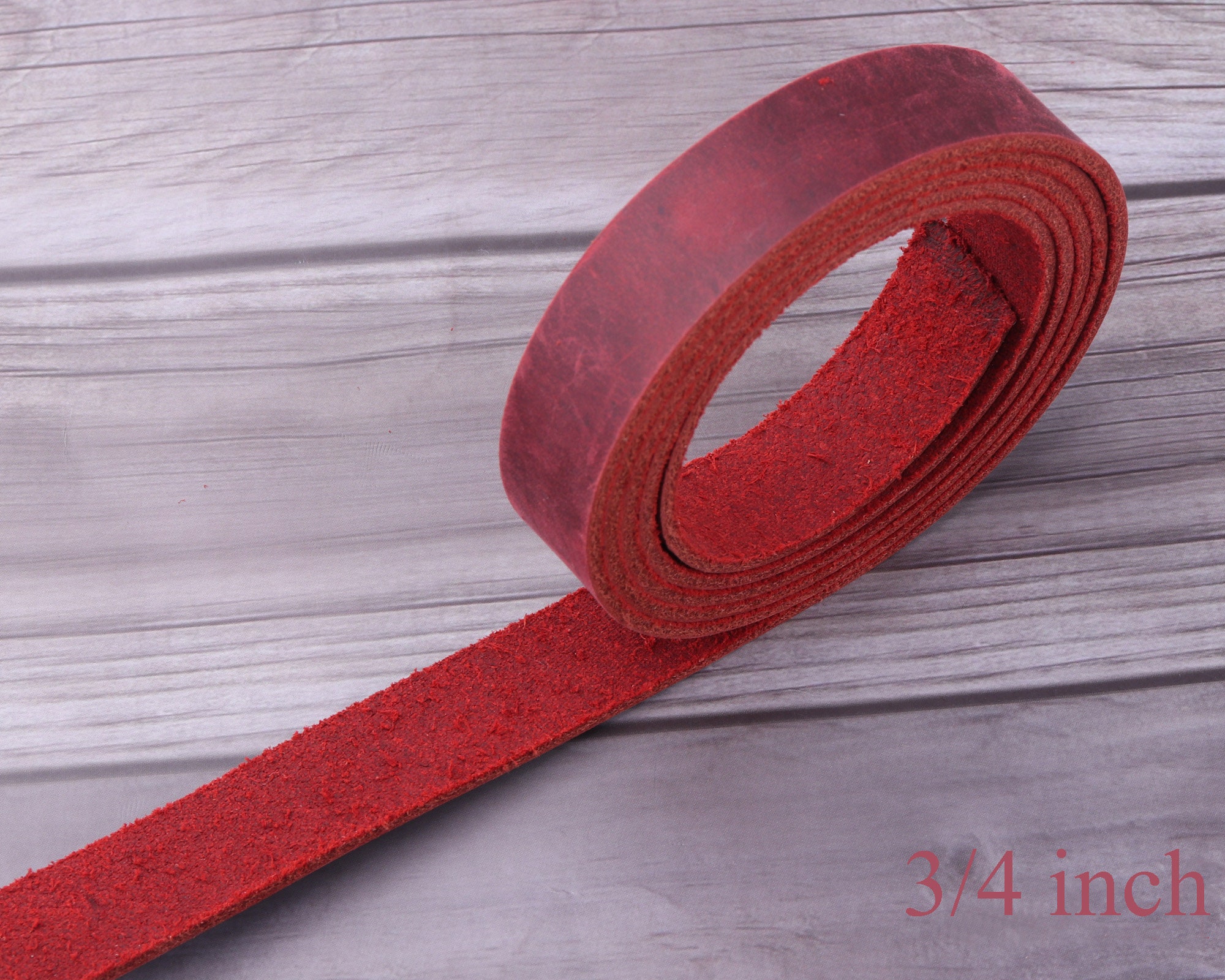 Red Flat Leather Strip-long Leather Straps,natural Leather Strap Blank ...