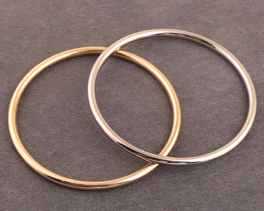 90mm Silver and Gold Large Round Ring Closed Ring Metal Jumbo O Ring O ...