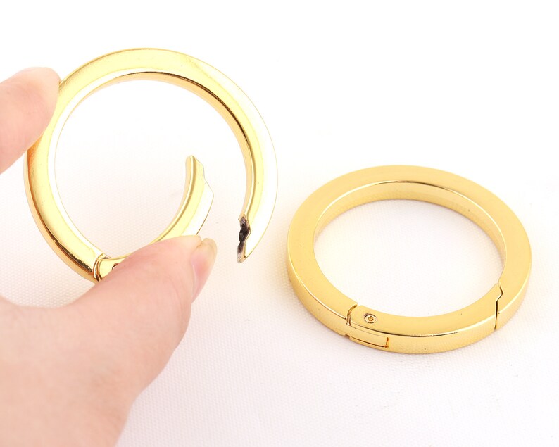 Flat Round Spring Gate Ring Spring Ring Clasp-spring Snap Hook - Etsy
