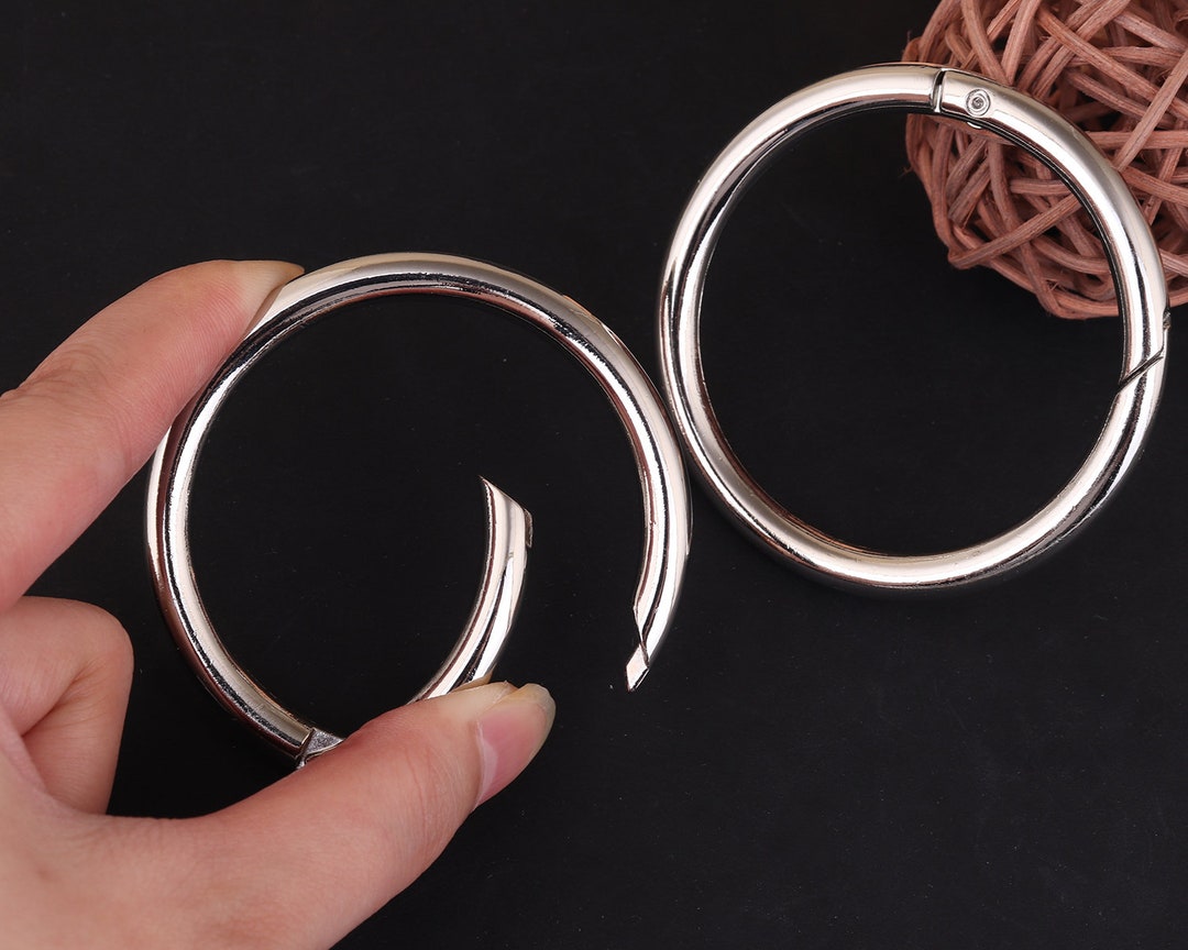 2 Inch(50mm) Silver Large Spring Gate Ring Clasp Push Gate O Ring Round ...
