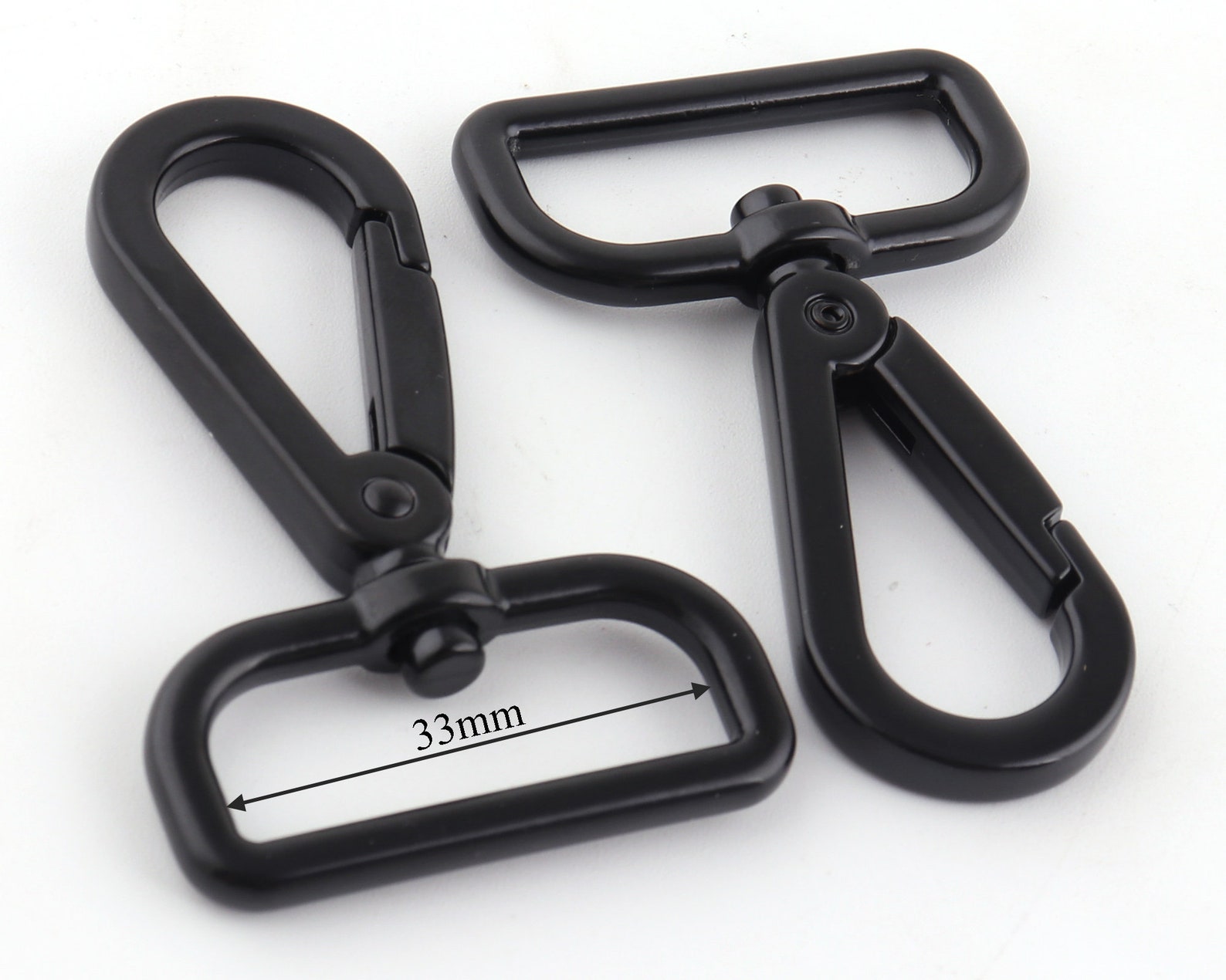 Black Swivel Clasp 1 1/2 Inch33mm Swivel Hook Push Gate Snap | Etsy