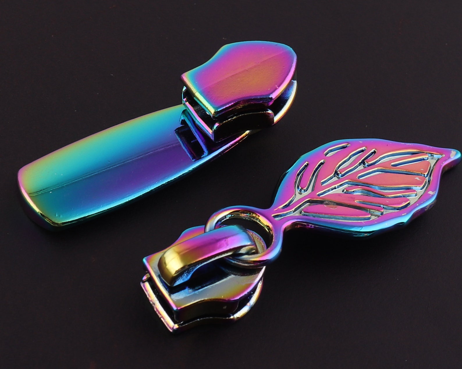 5 Size Rainbow Zipper Puller or Pendant 6pcs Leather Zip - Etsy