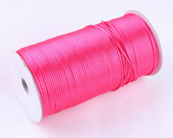 2MM Deep Pink Color Nylon Satin Chinese Knot Silky Macrame | Etsy