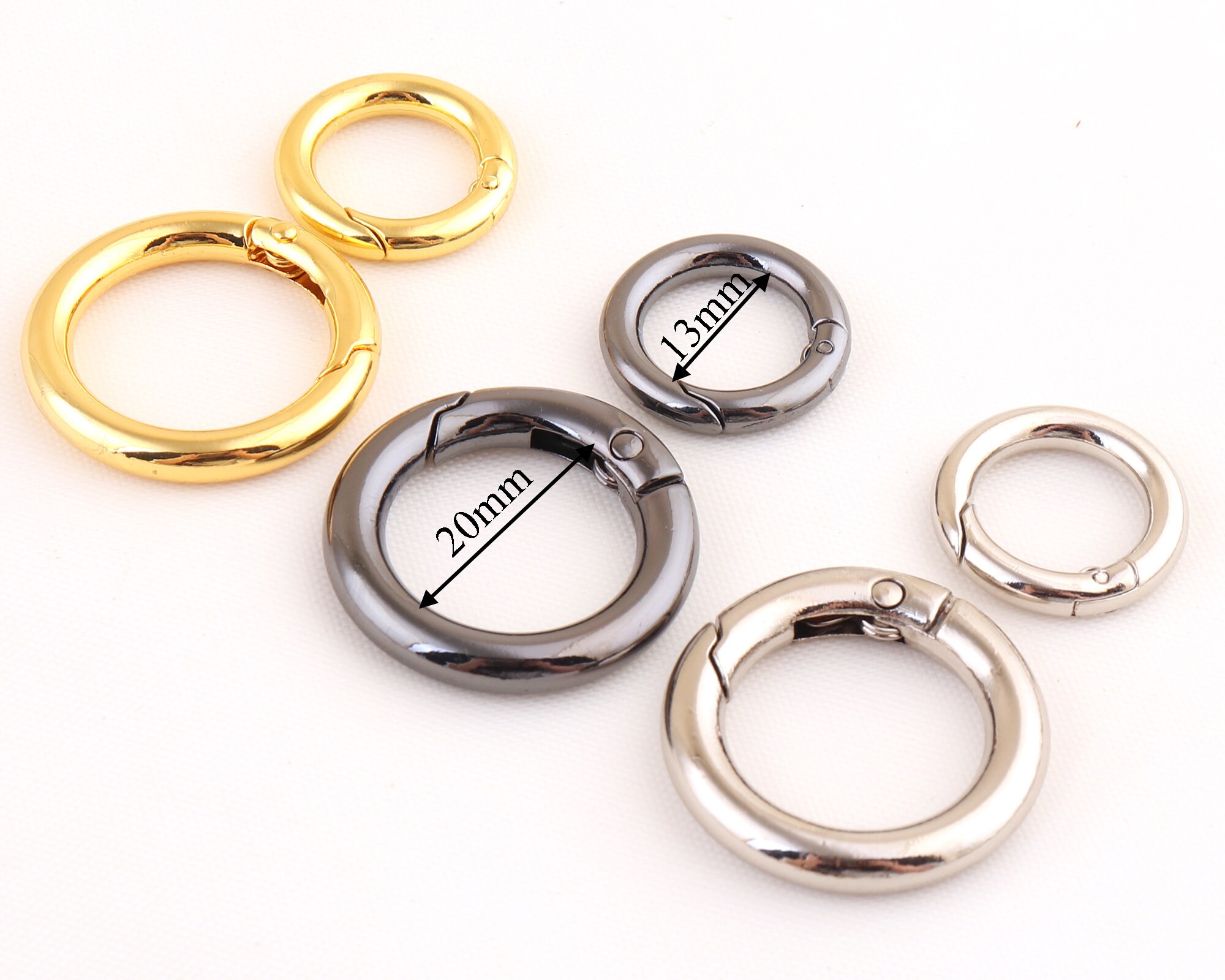 20mm/13mm Spring gate ring Thin spring ring push gate snap | Etsy