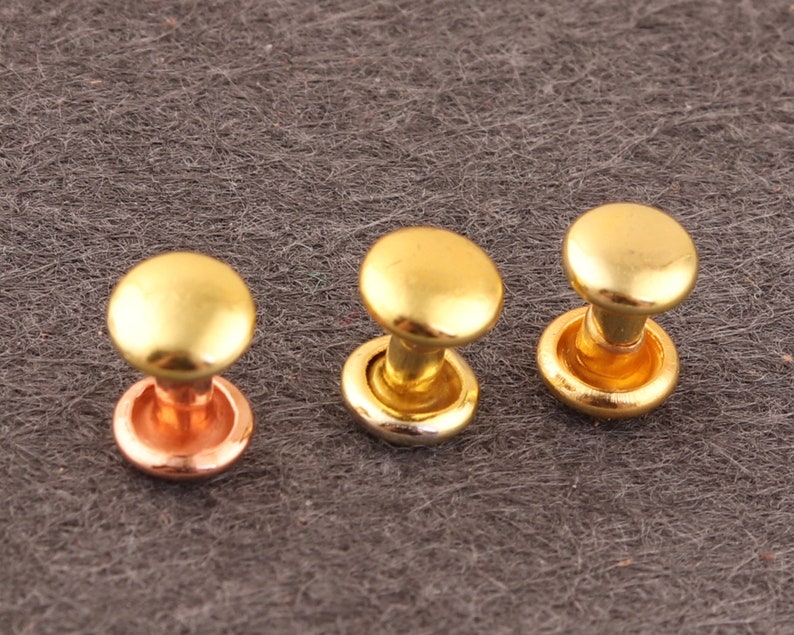 Gold Double Caped Rivets 100 Sets 5 Mm Mini Rivets Metal - Etsy
