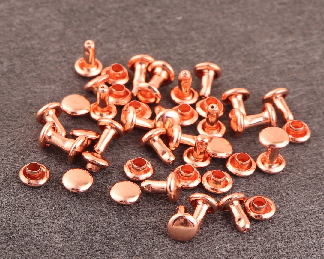 100sets 5*6mm Long Post Double Cap Rivets,rose Gold Metal Rivets-rivets ...