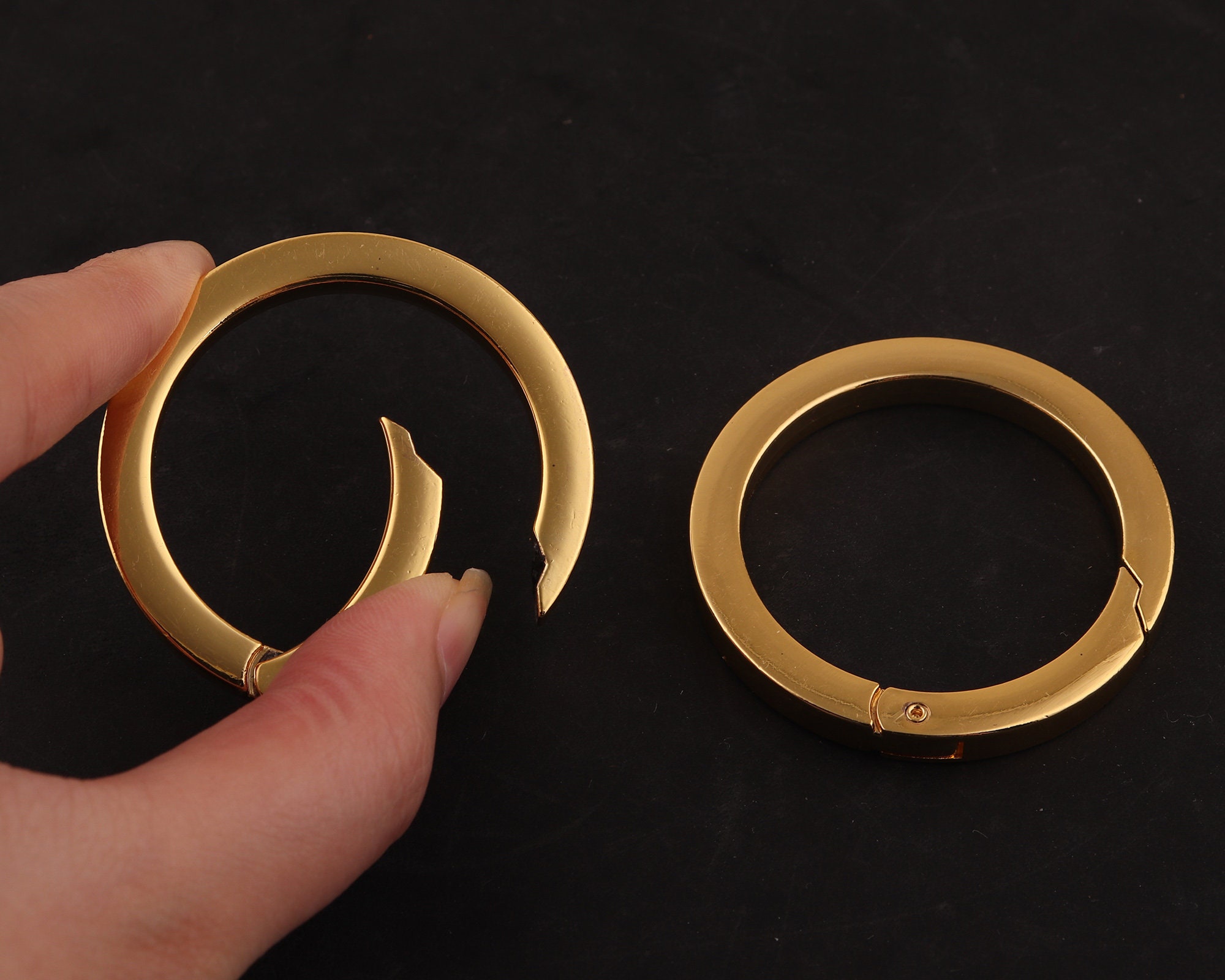 33mm Rose Gold and Gold Round Ring Gate Silver Spring Snap - Etsy