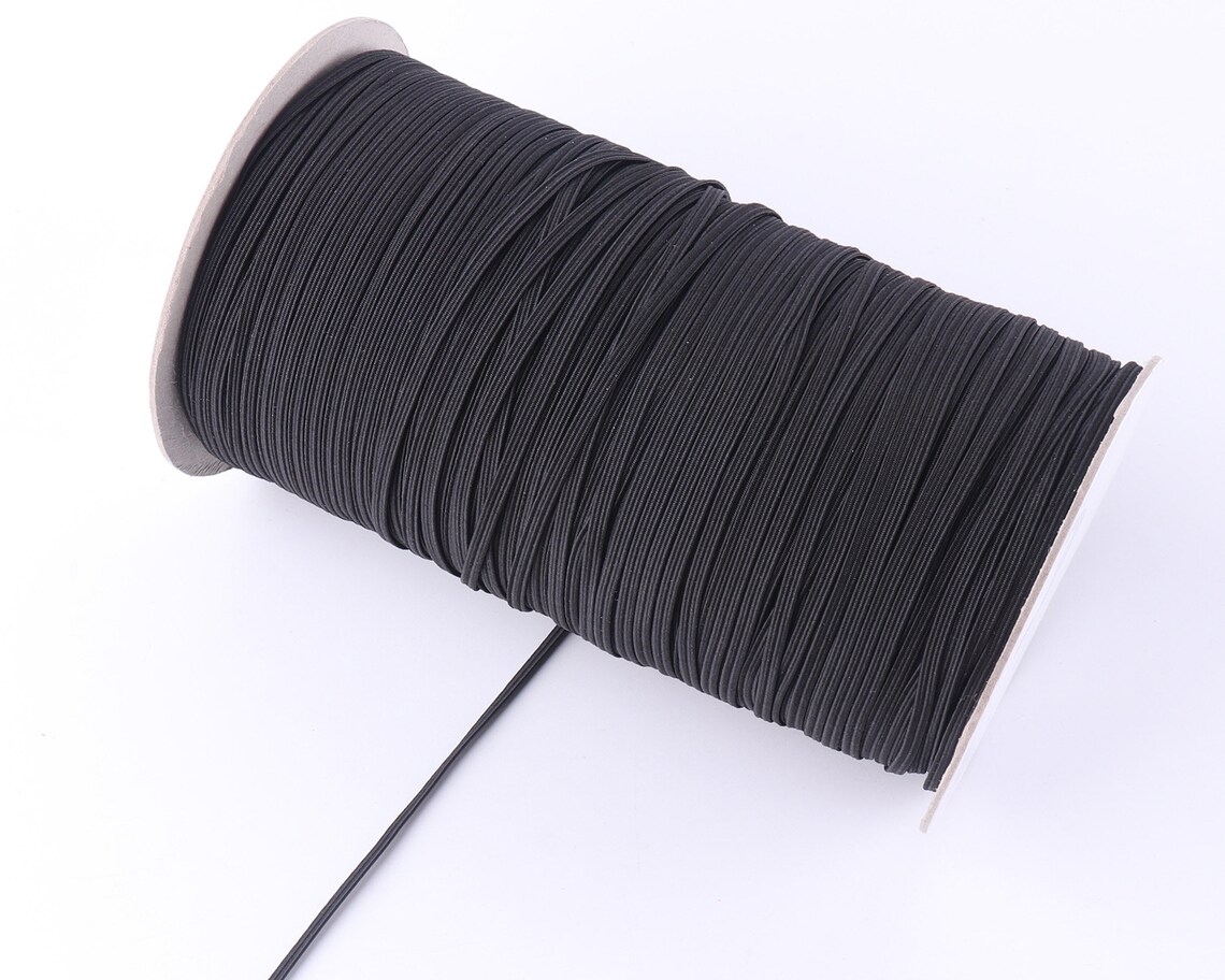 1/8 Elastic Cordblack Flat Elastic Rope Band Stretch - Etsy