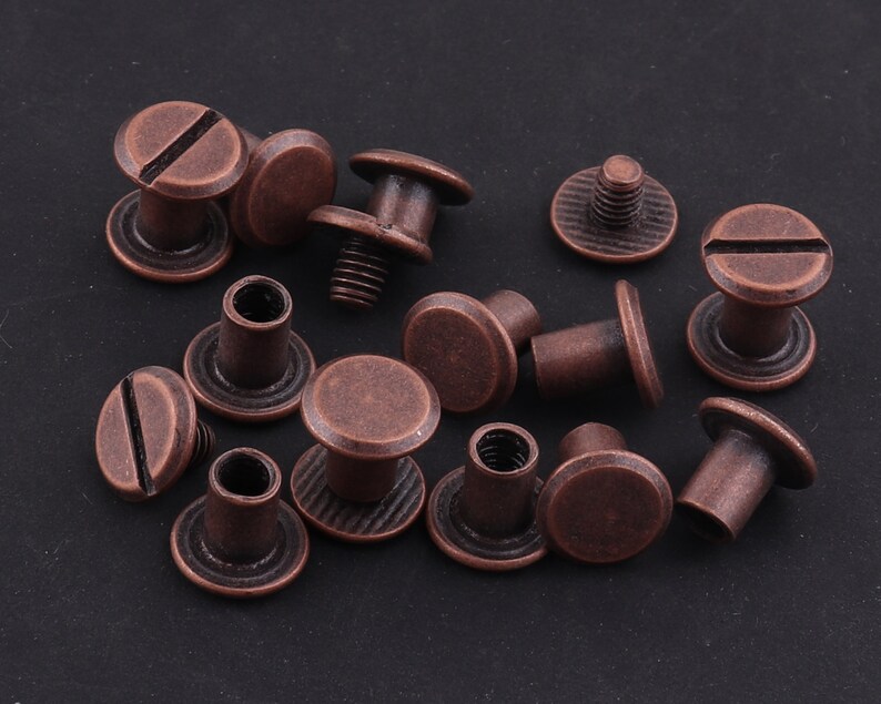 Antique Copper Screw Rivets 99 Mm Metal Button Screw Back - Etsy
