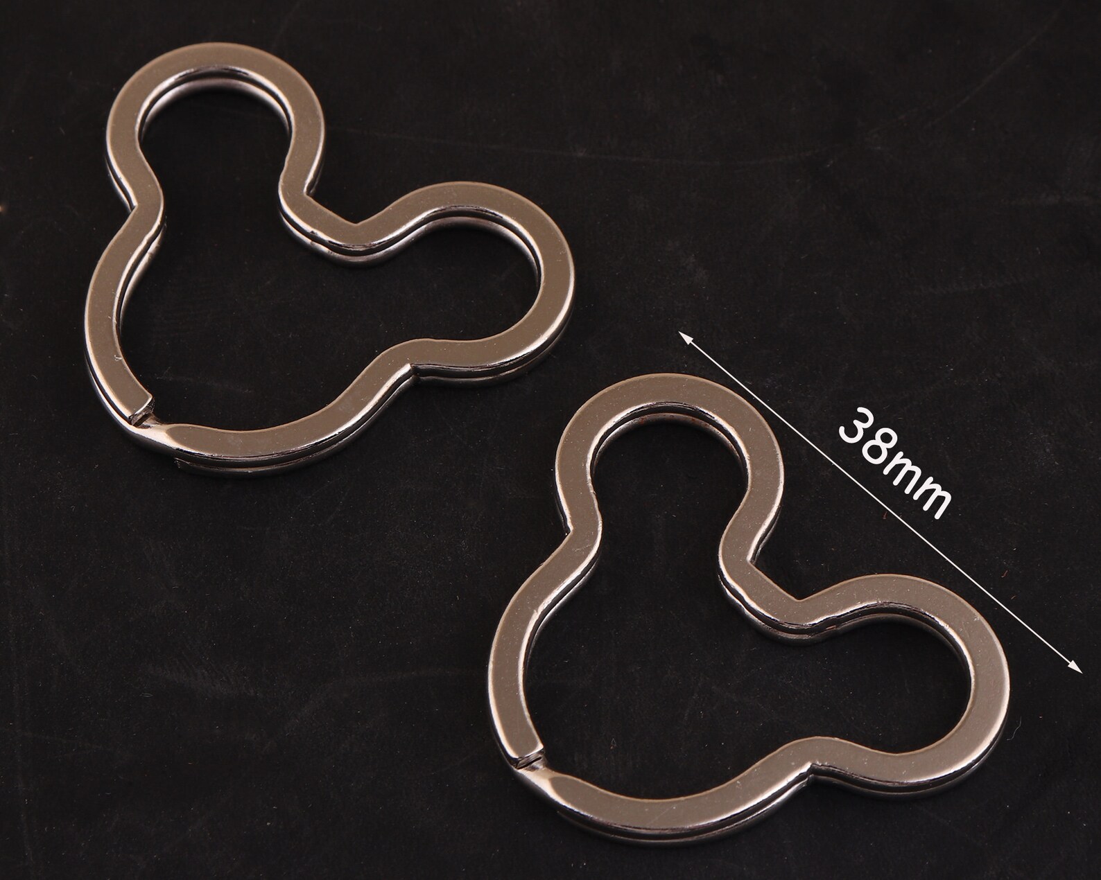 1 1/2 Inch 38mmsilver Mickey Mouse Key Rings Cute Key Fob - Etsy