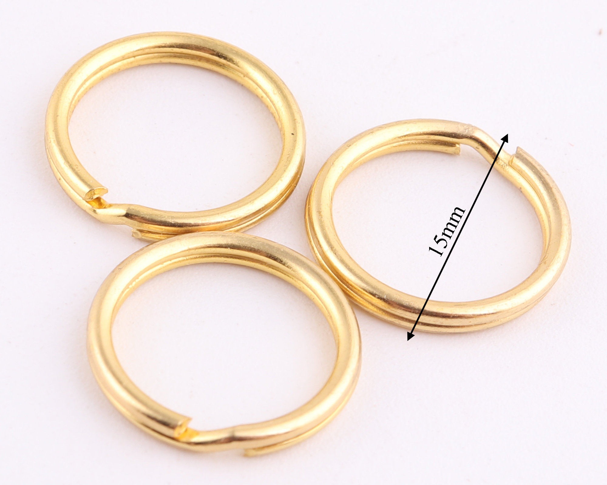Gold/gunmetal/rose Gold Split Rings15 Mm Keyring Hook Loop - Etsy
