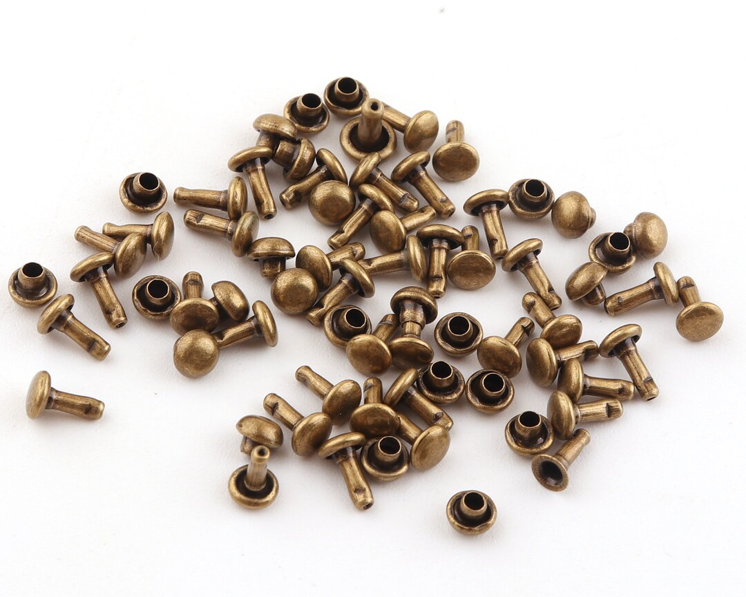 Bronze Material Double Caped Rivets 4mm Mini Rivets Metal Button Double ...