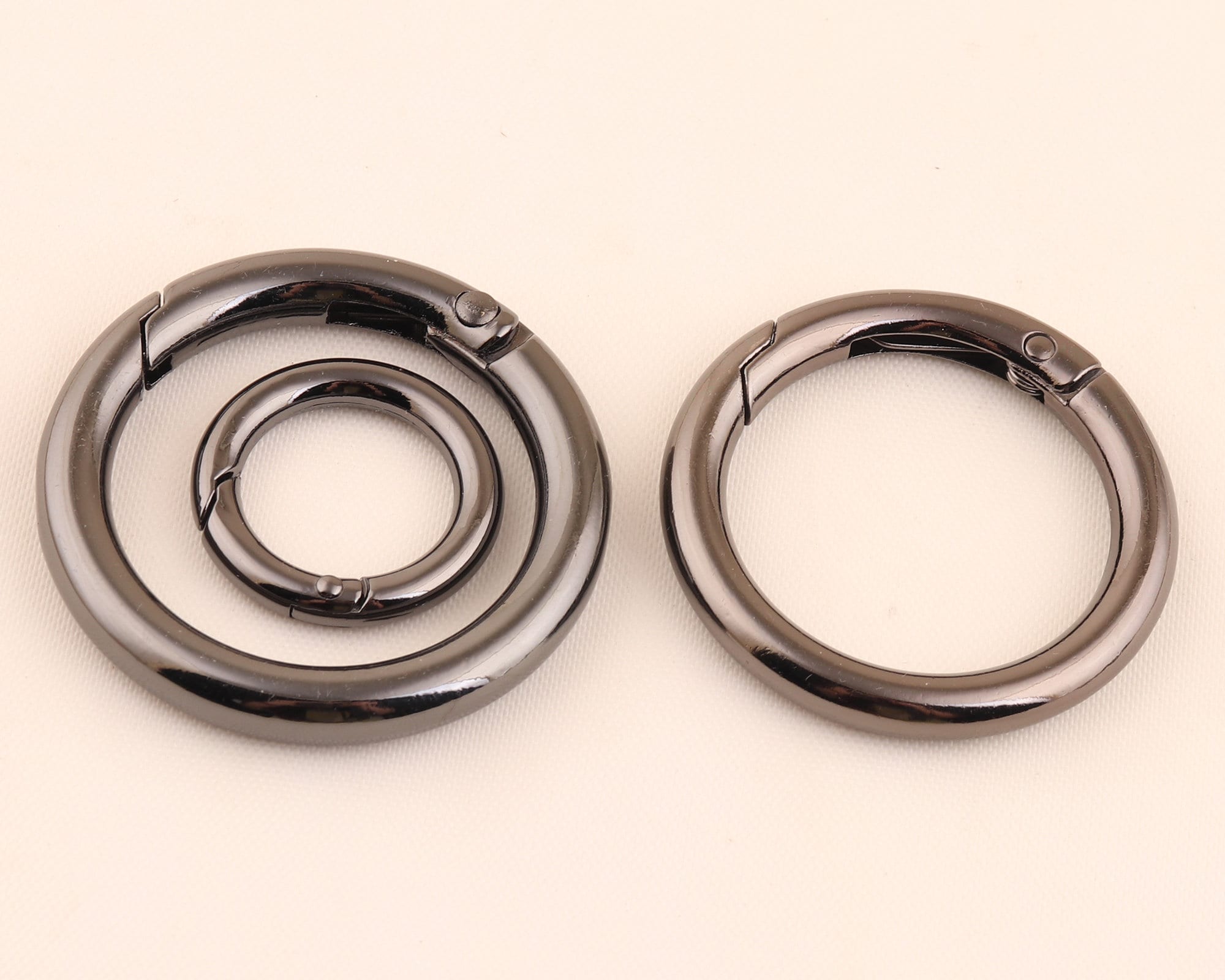 Gunmtal O-rings Metal O Ring Spring Ring Clasp Push Gate O Rings Push ...