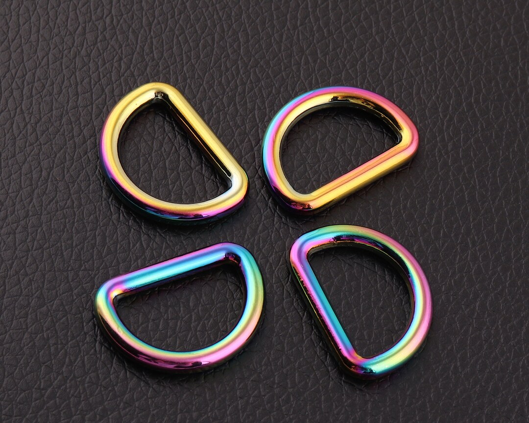 6 Pcs Rainbow D Rings 20 Mm Metal/alloy D Ring Belt Buckle,jump Ring ...