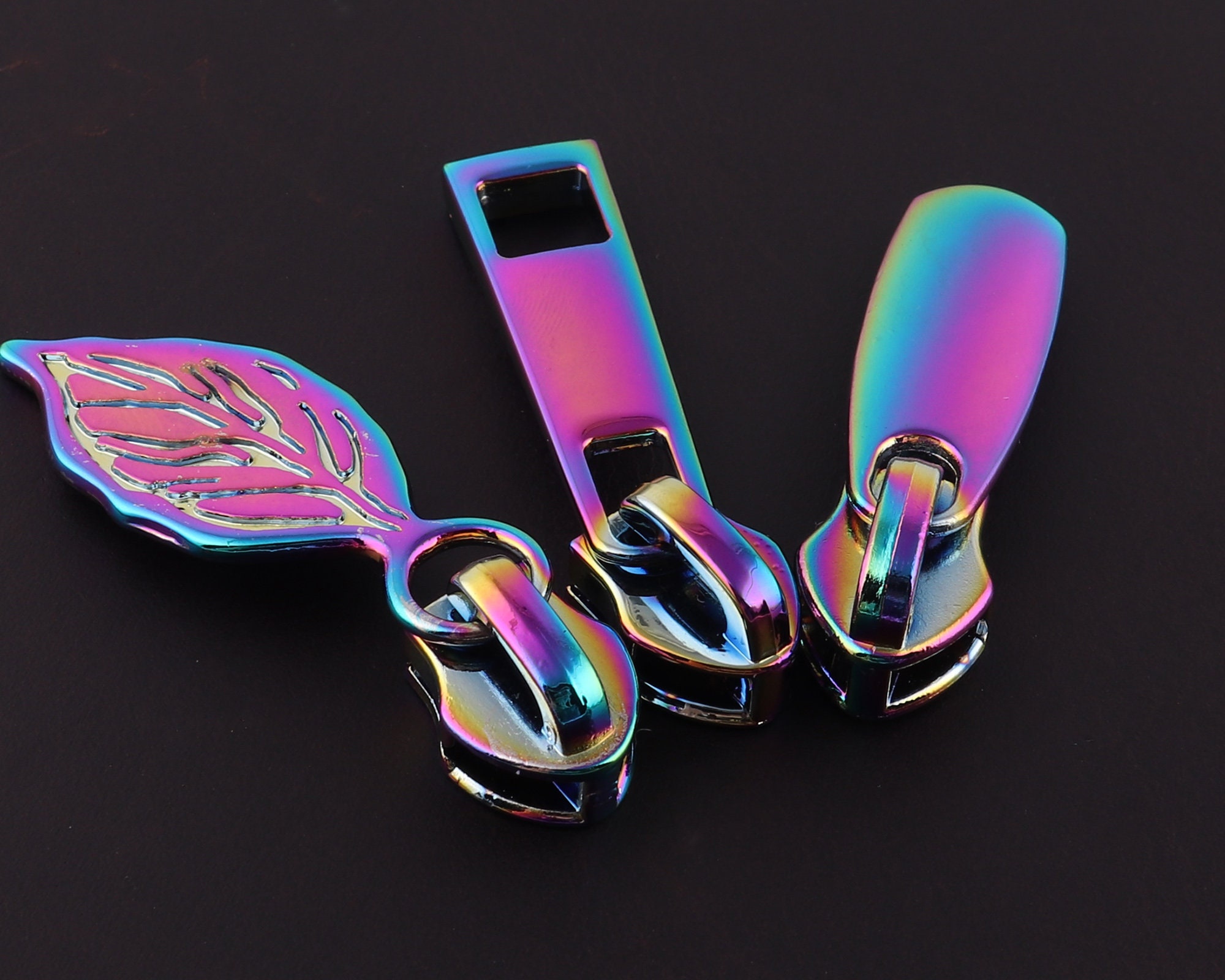 5 Size Rainbow Zipper Puller or Pendant 6pcs Leather Zip - Etsy