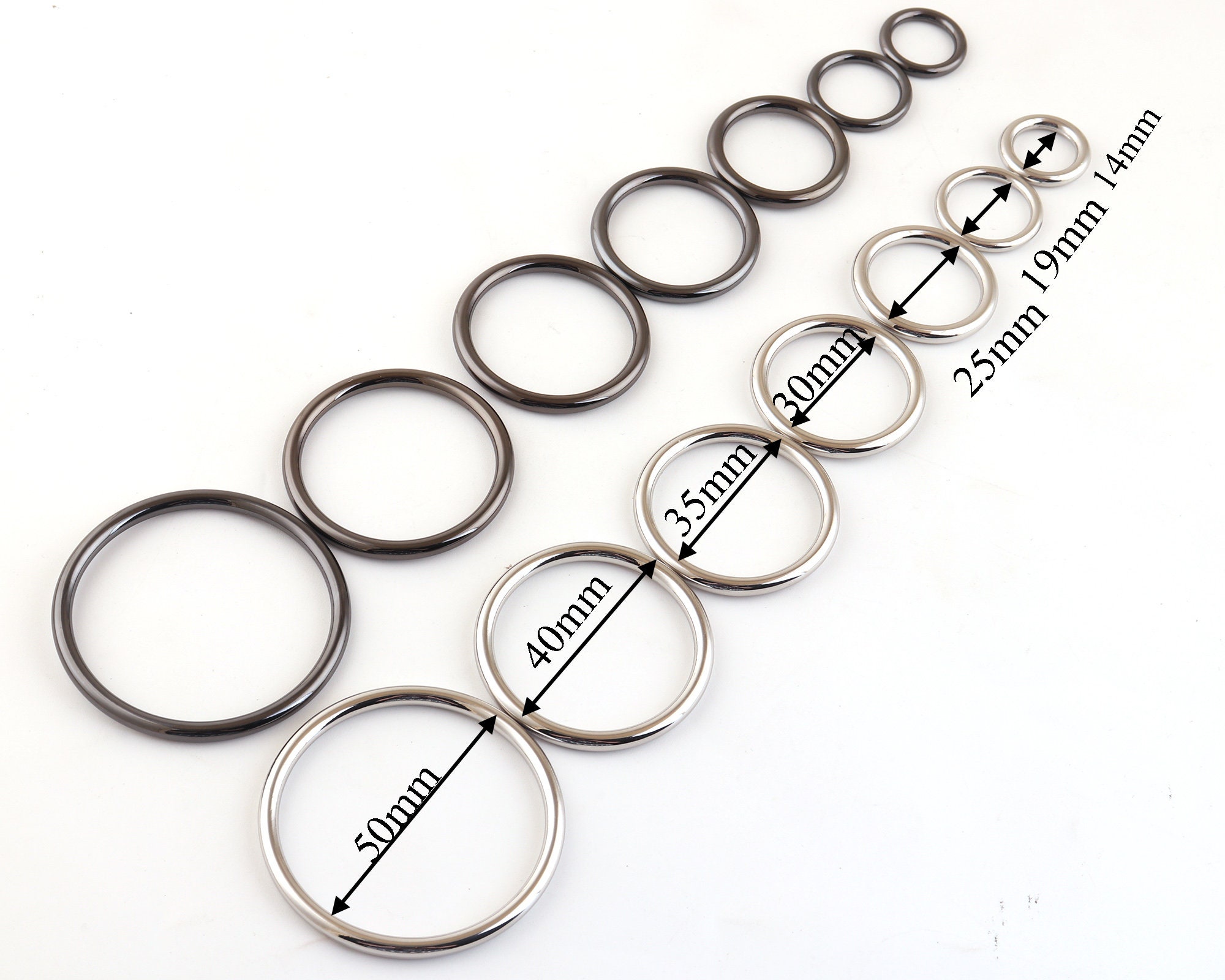 15mm-50mm Metal O Rings Purse Ring Round Rings Silver and | Etsy