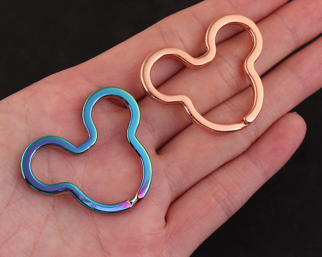 Rainbow Mickey Mouse Key Rings and Rose Gold 1 1/2 Inch 38mm Cute Key ...