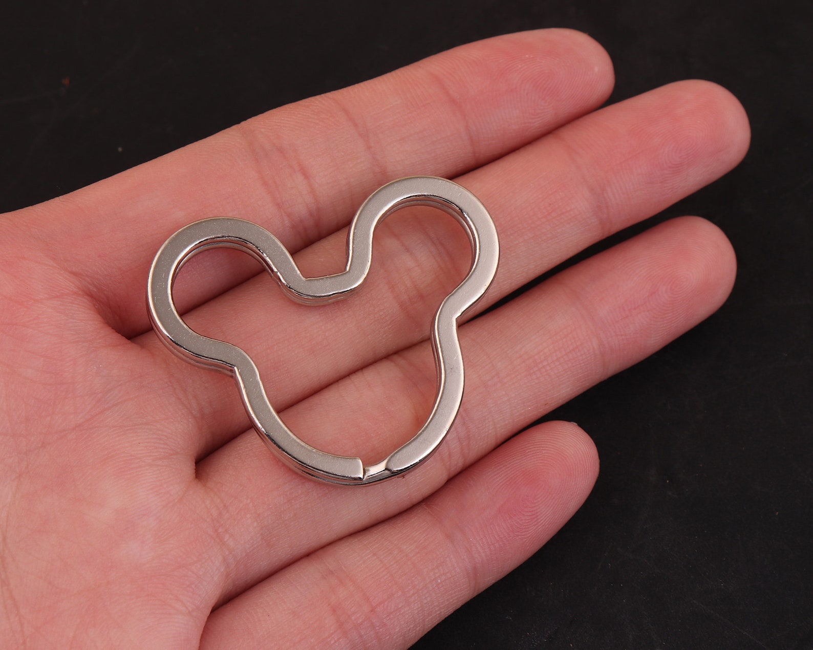 1 1/2 Inch 38mmsilver Mickey Mouse Key Rings Cute Key Fob - Etsy