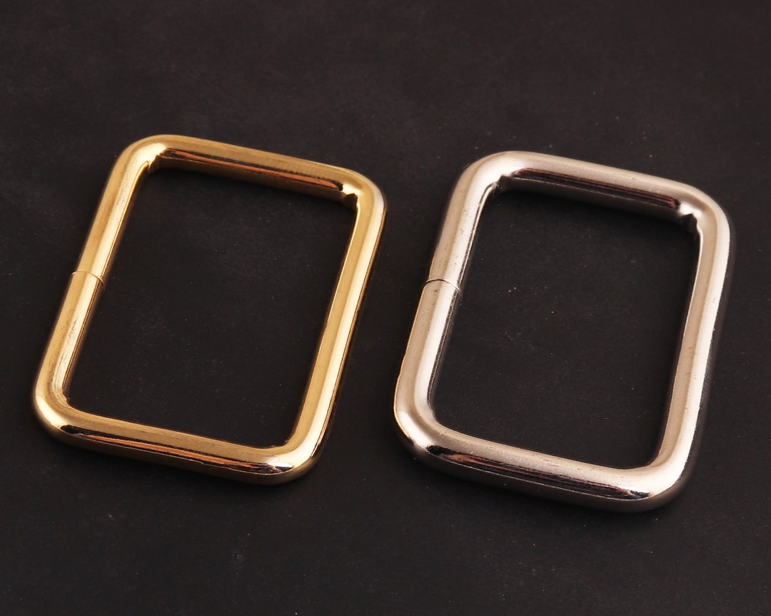 1 1/4 Inch (32 Mm)silver and Gold Rectangle Ring,strap Rings Metal ...