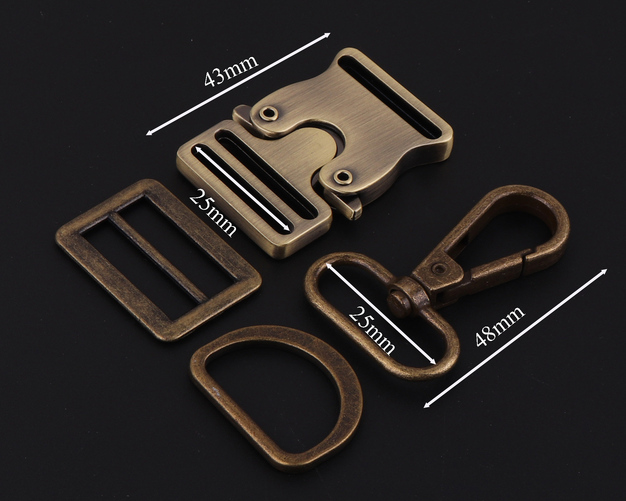 25mm Bronze metal Release BuckleDog Collar Hardware adjuster | Etsy