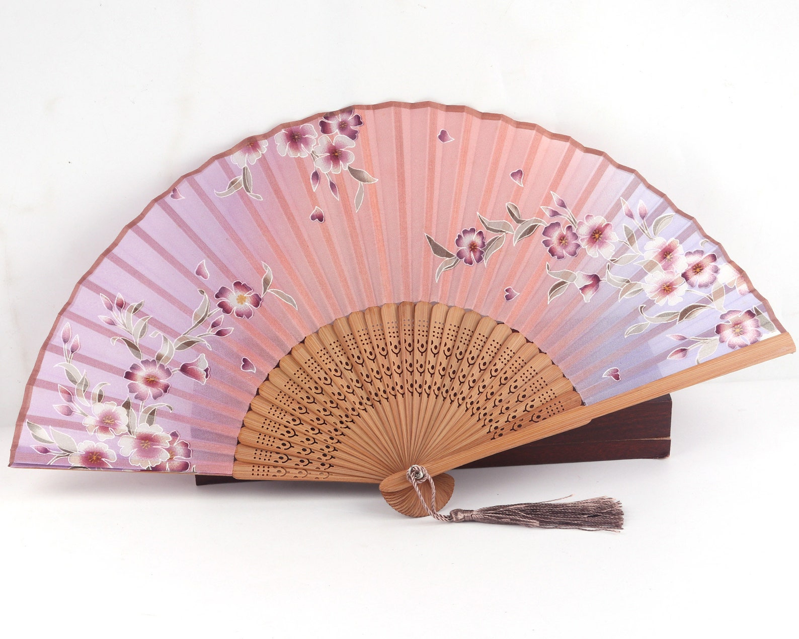 Pink Hand Fanswedding Fans Party Favor Floral Flower Fans - Etsy