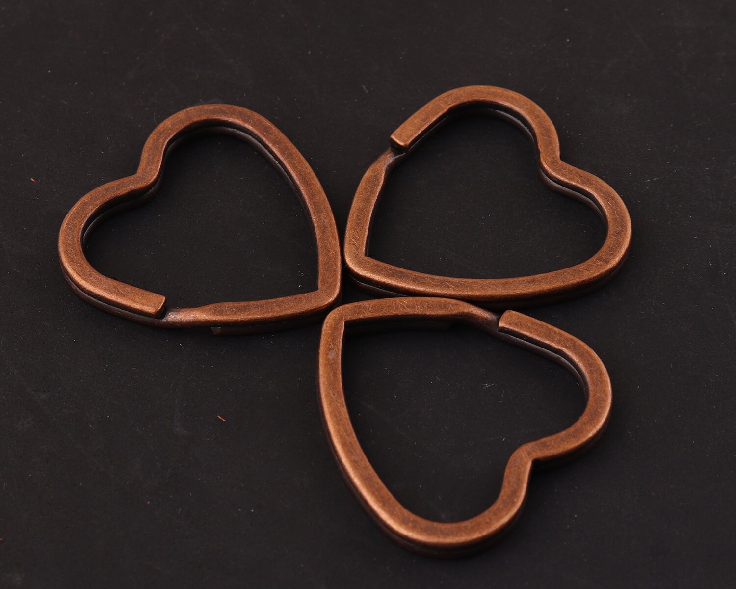 1inch (25mm)silver,antique Copper and Gold Heart Key Rings Split Key ...