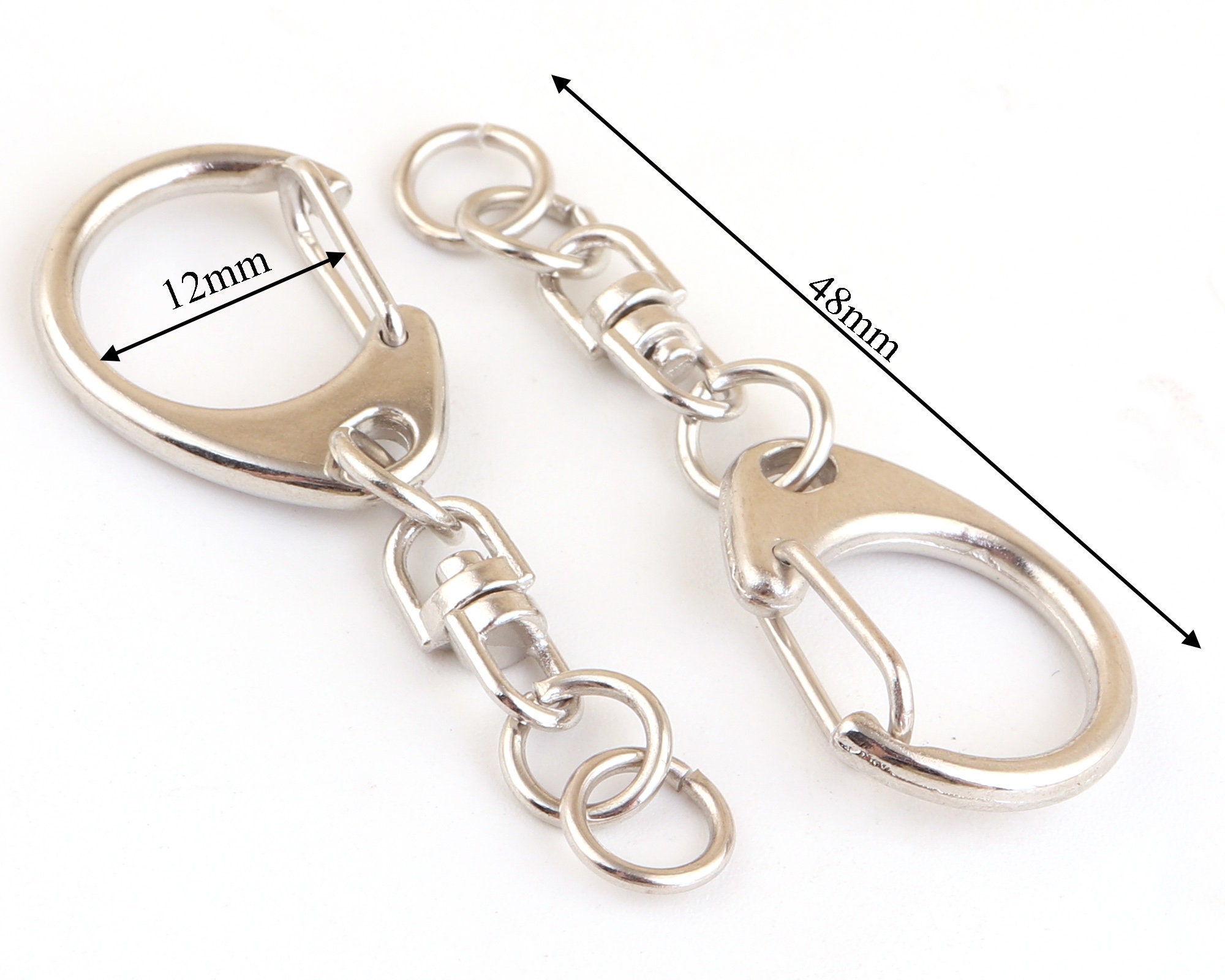 Silver Swivel Clasp Keychain Push Gate Clasp Gunmetal Keychain | Etsy