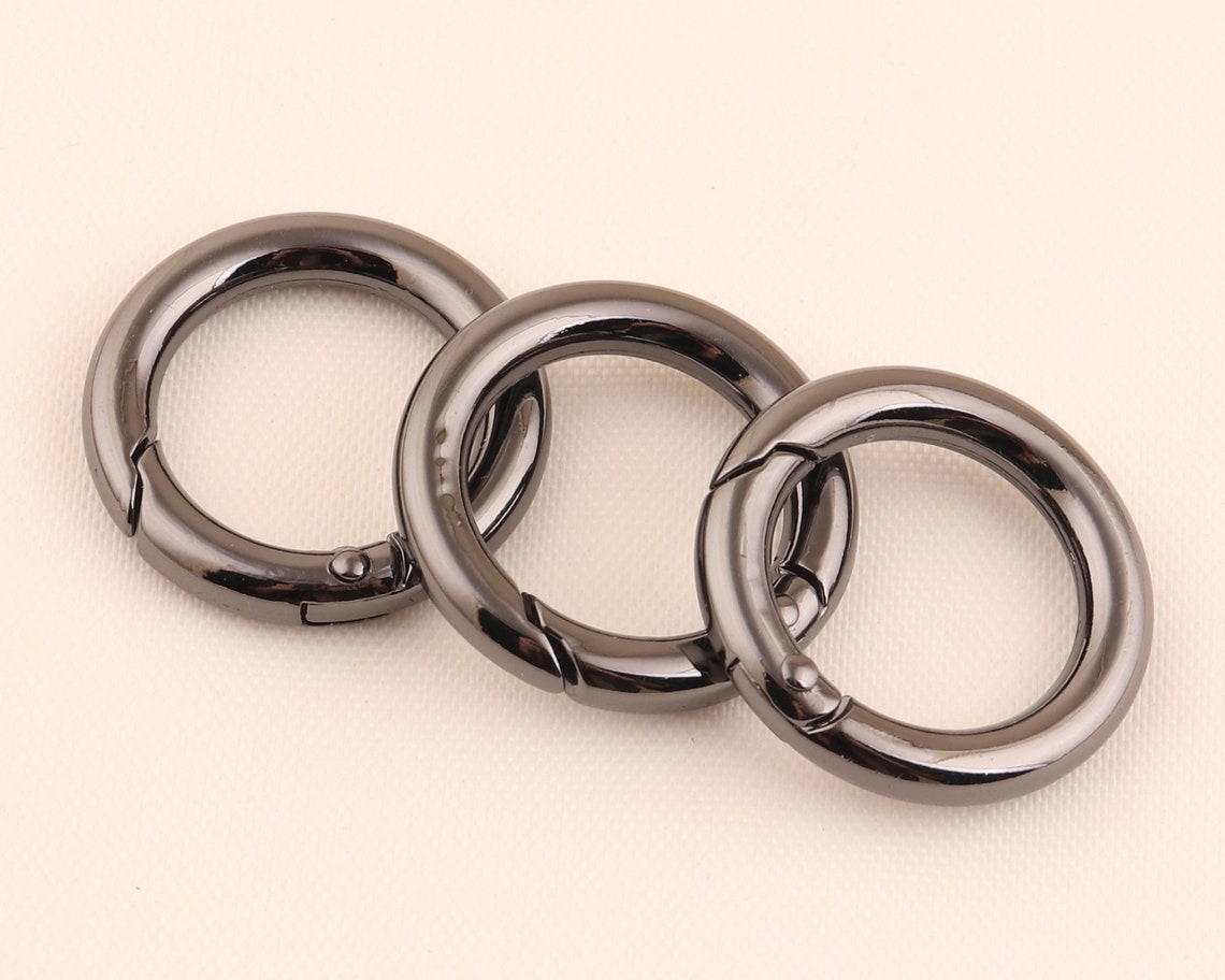 Gunmtal O-rings Metal O Ring Spring Ring Clasp Push Gate O Rings Push ...