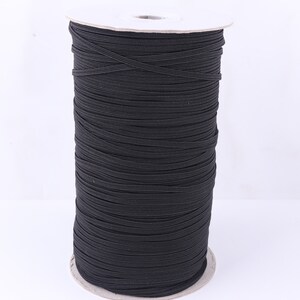 1/8 Elastic Cord,black Flat Elastic Rope Band Stretch 3mm, Elastic Cord ...