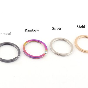 1"(25 Mm)round Flat Split Rings Key Rings Rainbow/silver/gunmetal /gold ...
