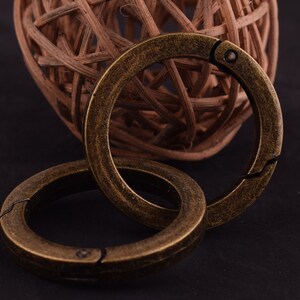 1 Inch(25mm) Spring Gate Ring Bronze Metal O Rings Spring Ring Clasp ...