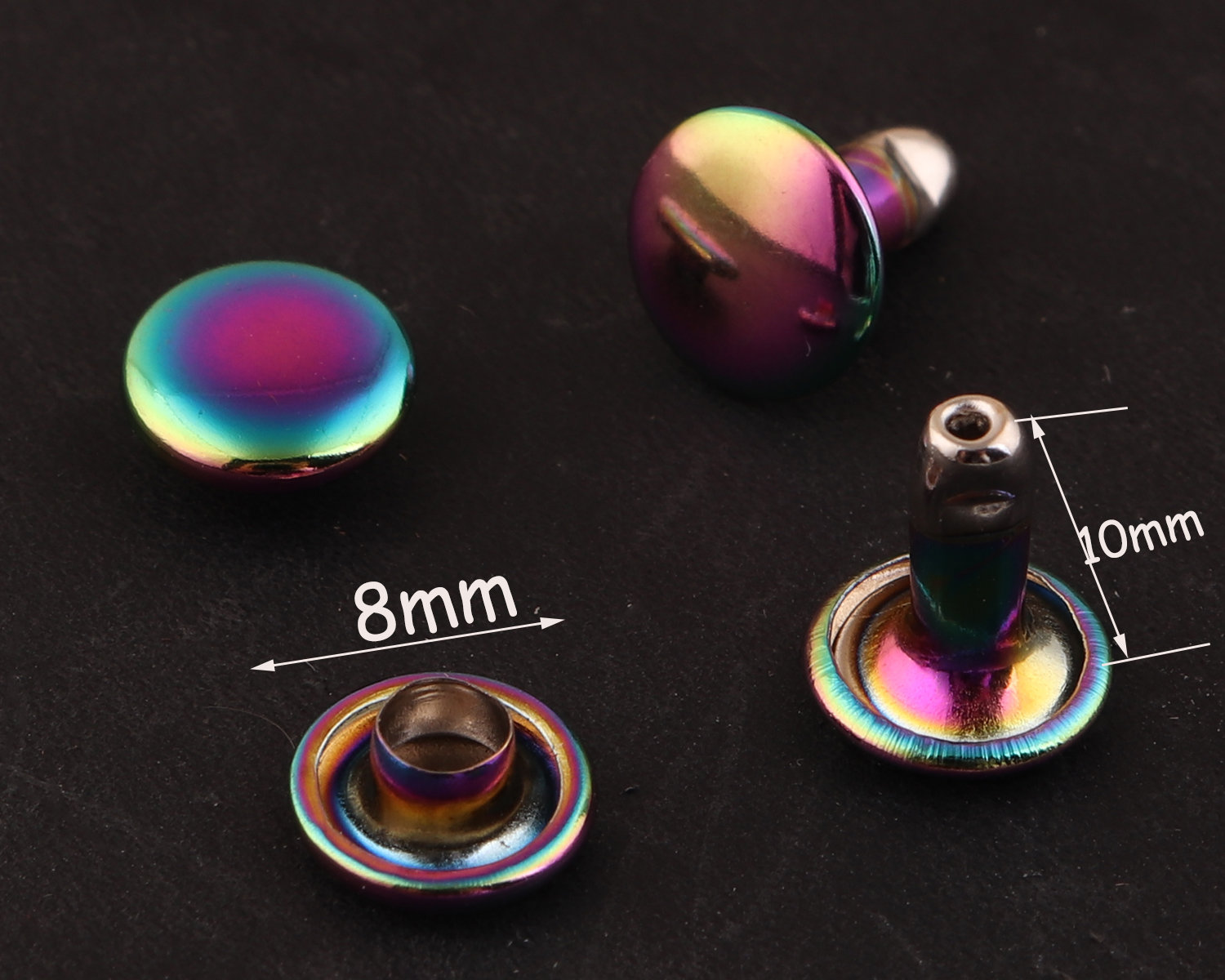 Rainbow Double Capped Rivets 810 Mm Rivets/screw Rivet Stud - Etsy