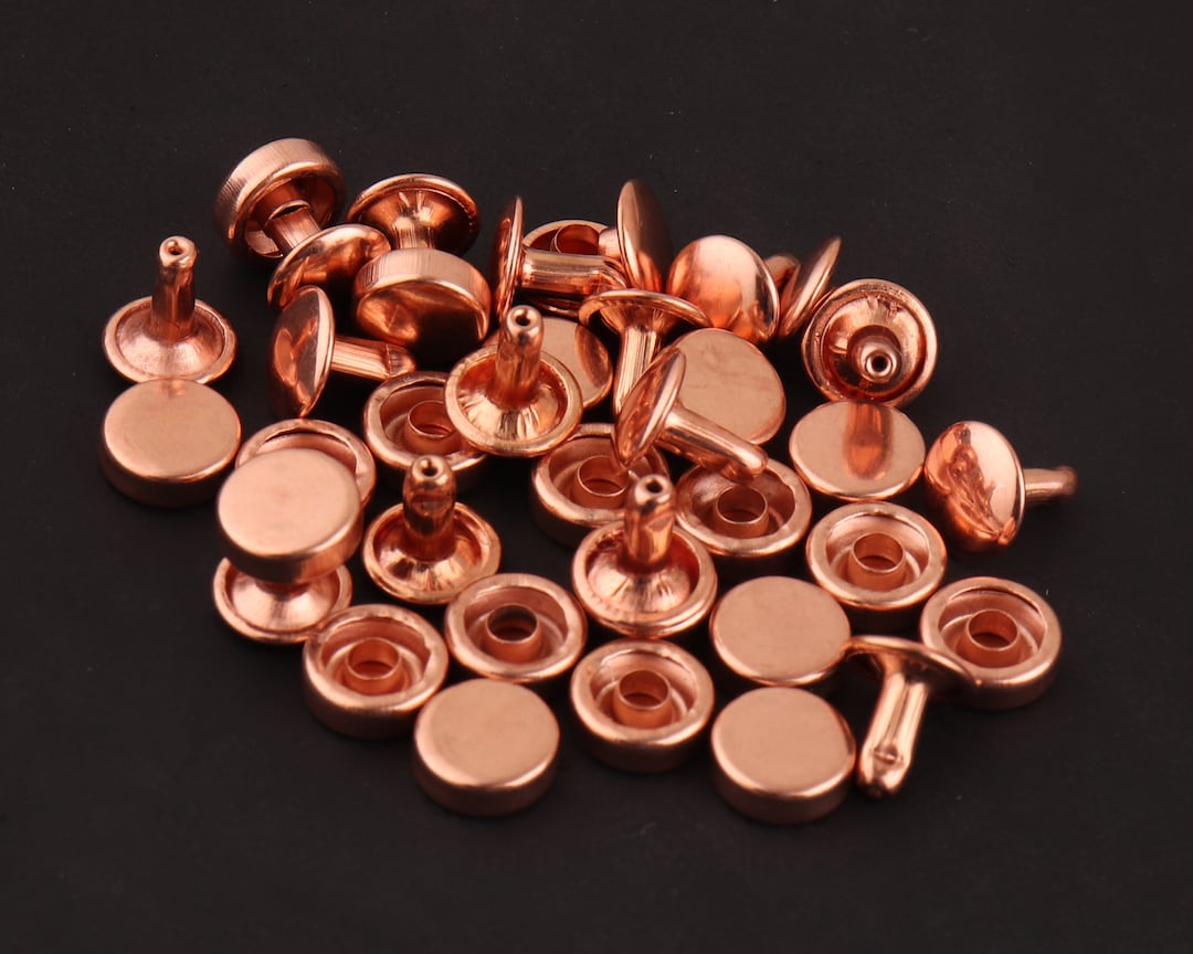 100 juegos de remaches de tachuelas de 10*9mm, remaches de oro rosa ...