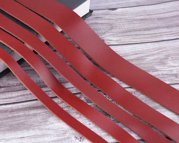 Maroon Leather Strap-long Leather Strip1 Inch Belt Diypurse | Etsy