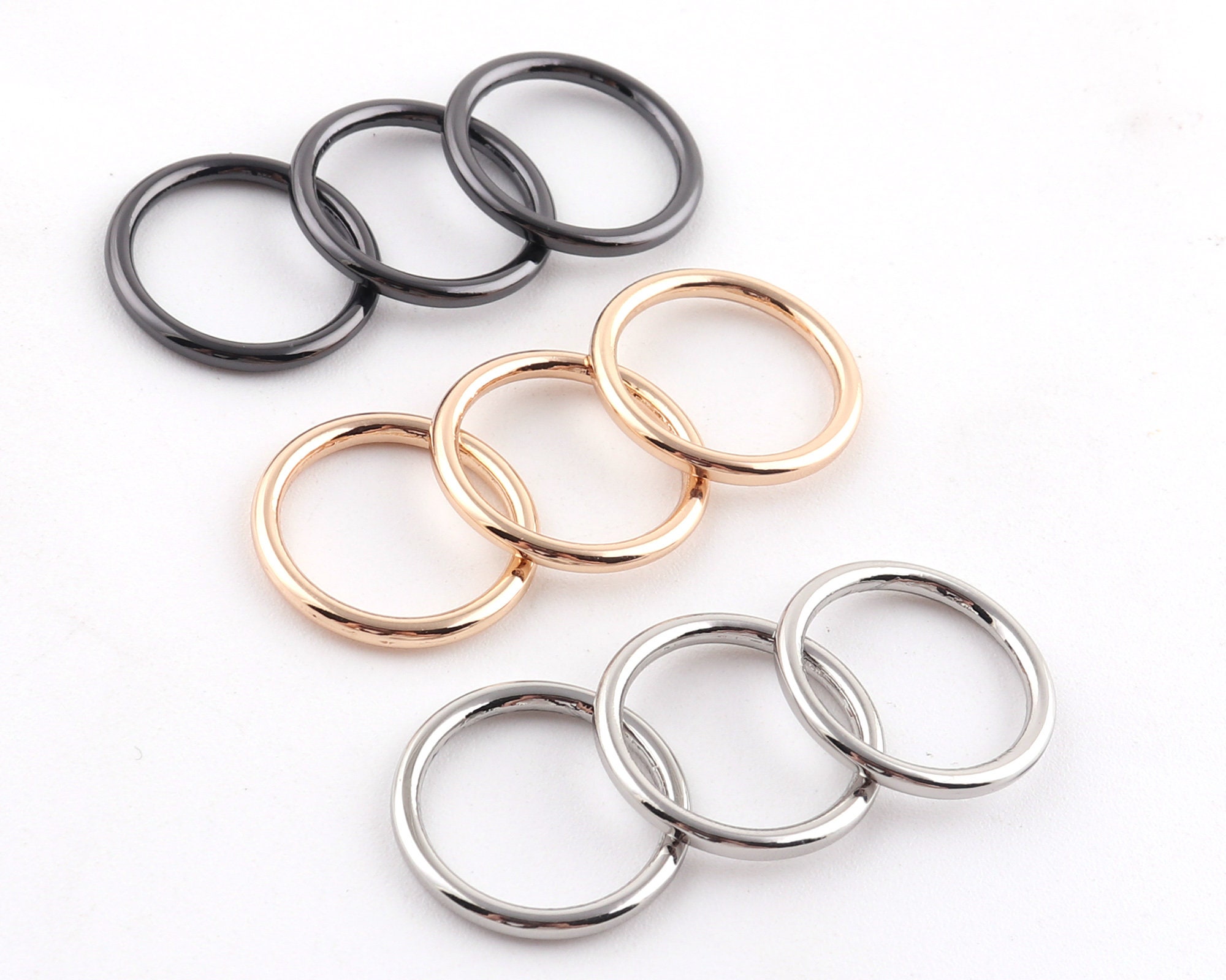 50 Pcs High Quality ZINC Alloy 13mm Buckle O-ring Purse Ring Metal O ...